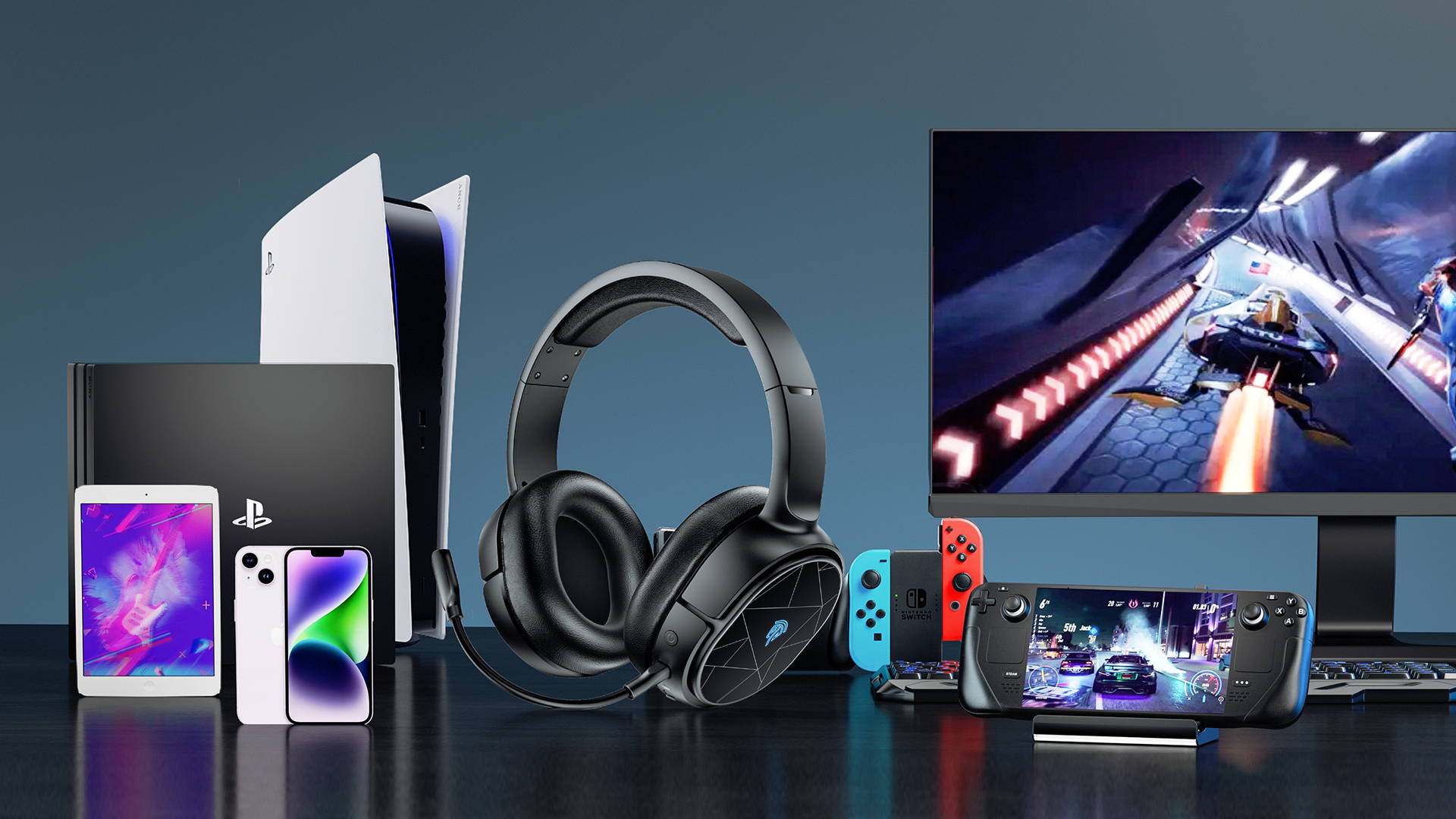 EasySMX V10W Wireless RGB Gaming Headset for PC – EasySMX